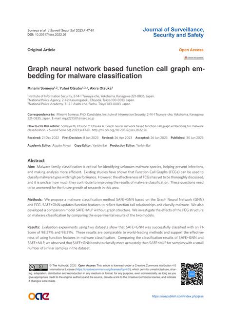 PDF Graph Neural Network Based Function Call Graph Embedding For