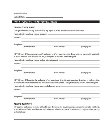 Advance Directive Printable Form Free Printable Forms