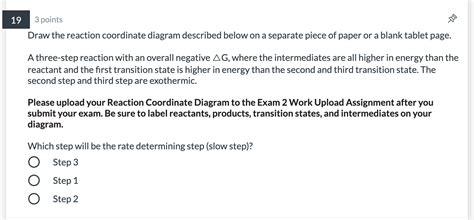 Solved Det Points Draw The Reaction Coordinate Diagram Chegg