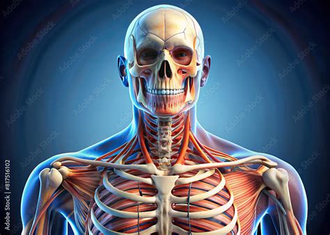 Detailed Close Up Of Human Skeletal System Focusing On Bones And Joints