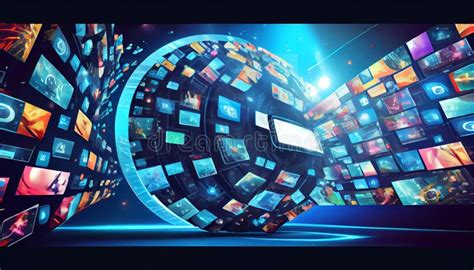 Digital Contents Concept Social Networking Service Streaming Video Nft Ai Generative Stock