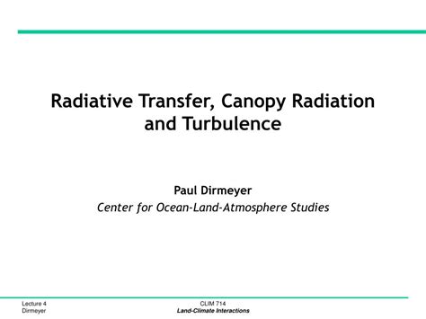 Ppt Radiative Transfer Canopy Radiation And Turbulence Powerpoint Presentation Id299425