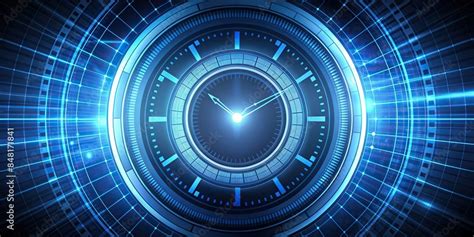 ภาพประกอบสต็อก Futuristic Technology Background With Digital Clock Hand