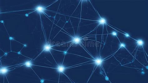 Neural Network Visualization In Dynamic Motion With Glowing Nodes And