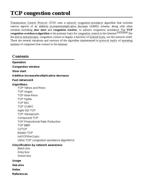 Tcp Congestion Control Download Free Pdf Network Congestion