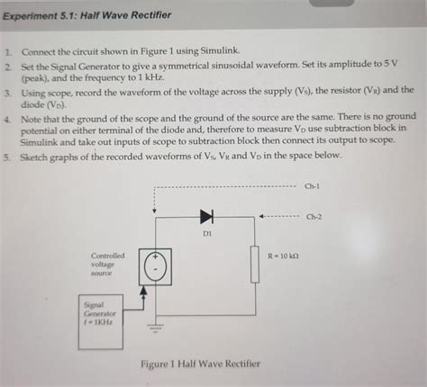 Solved Experiment Half Wave Rectifier Connect The Chegg Com