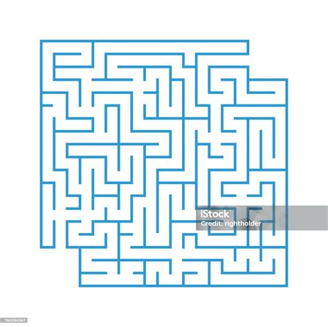 입구와 출구가있는 컬러 추상 적 사각형 미로 흰색 배경에 격리 된 간단한 평면 벡터 그림입니다 도면을 위한 장소 개념에 대한