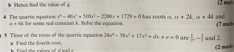 Help With Roots Of Polynomials Question 4 R6thform