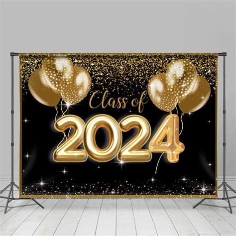 Lofaris Balloon Class Of 2024 Happy Graduation Backdrop