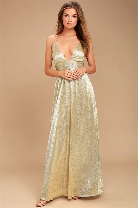Sexy Gold Dress Maxi Dress Gold Gown Formal Gown 11600 Lulus