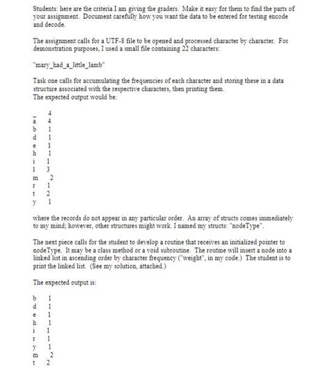 Solved C Coding Huffman Algorithm Please Read Below And