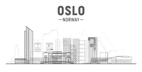 Oslo Norway City Skyline Illustration