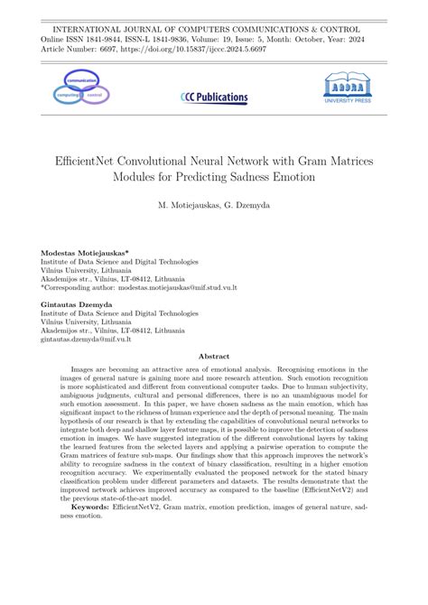 Pdf Efficientnet Convolutional Neural Network With Gram Matrices