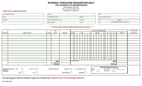 50 Professional Requisition Forms Purchase Materials Lab