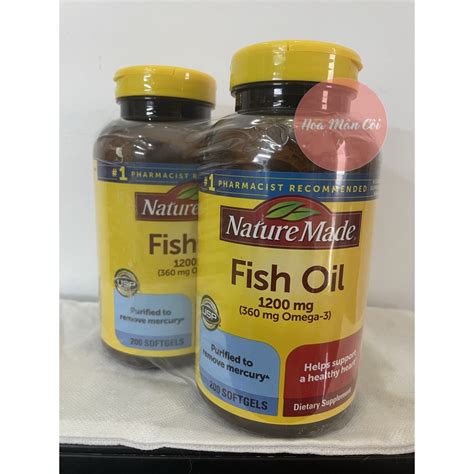 Dầu Cá Nature Made Fish Oil 1200mg Omega 3 200 Viên Shopee Việt Nam