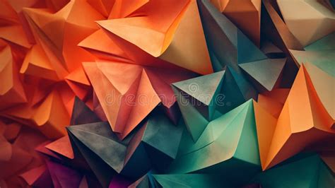 Abstract Background With Colorful Triangles Stock Illustration Illustration Of Backdrop