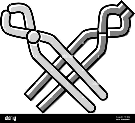 Tongs Blacksmith Color Icon Vector Illustration Stock Vector Image