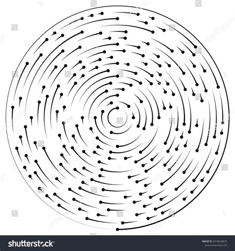 Segmented Circular Concentric Circle Element Nodes Stock Vector Royalty Free 2018429675