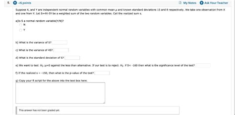 Solved 5 16 Points My Notes Ask Your Teacher Suppose X Chegg Com