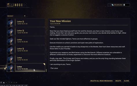 Your First Inbox Message General Discussion Warframe Forums
