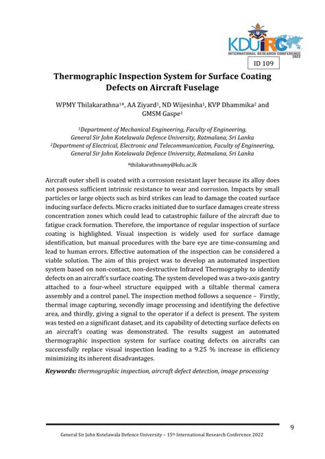 Pdf Thermographic Inspection System For Surface Coating Defects On Aircraft Fuselage