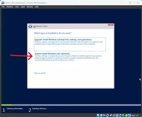 how to install windows server 2016 on virtual machine