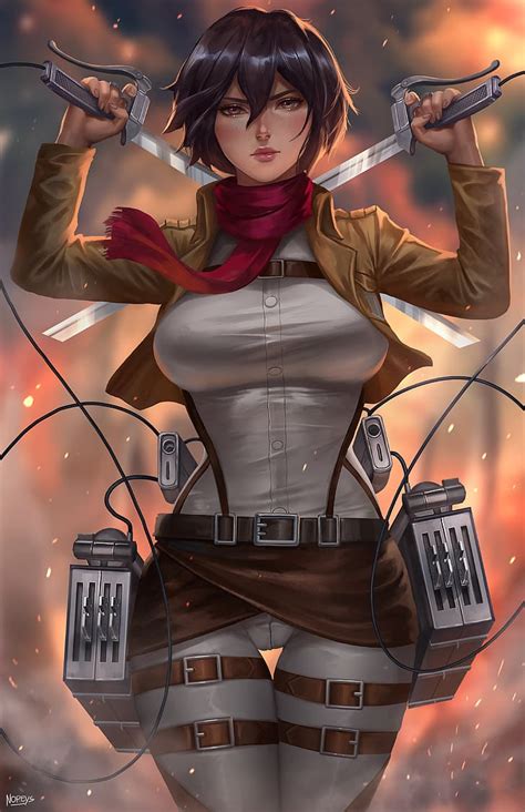 Hd Wallpaper Mikasa Ackerman Anime Shingeki No Kyojin Anime Girls Scarf Wallpaper Flare