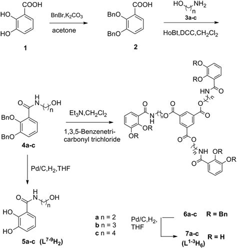 Synthesis Of Hexadentate Enterobactin Analogues 7a C L 1 3 H 6 And