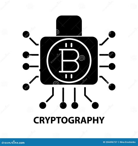 Cryptography Icon Black Vector Sign With Editable Strokes Concept