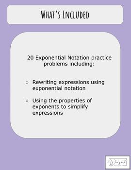 Exponential Notation Practice By The Wright Solutions TPT