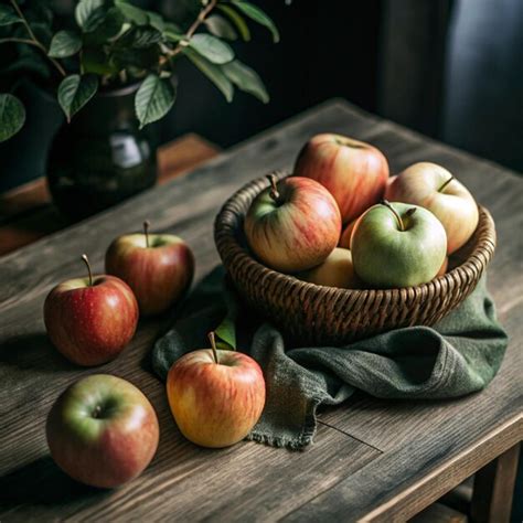 Apples On The Table Premium Ai Generated Image