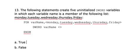 Solved The Following Statements Create Five Uninitialized