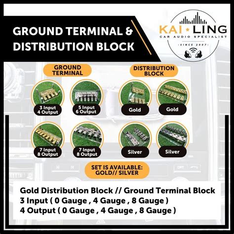 Gold Distribution Blockandground Terminal Block Set Ground Terminal Block Silver Distribution