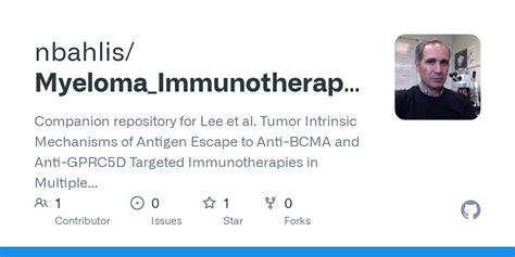 Github Nbahlismyelomaimmunotherapyantigenescape Companion