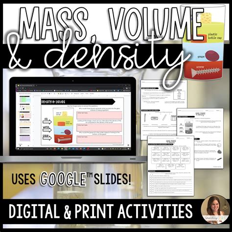 Mass Volume And Density Digital Google Slides And Print Activities Secondary Sparks