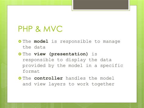 Ppt Exploring Model View Controller Pattern In Php Powerpoint