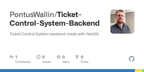 Github Pontuswallinticket Control System Backend Ticket Control