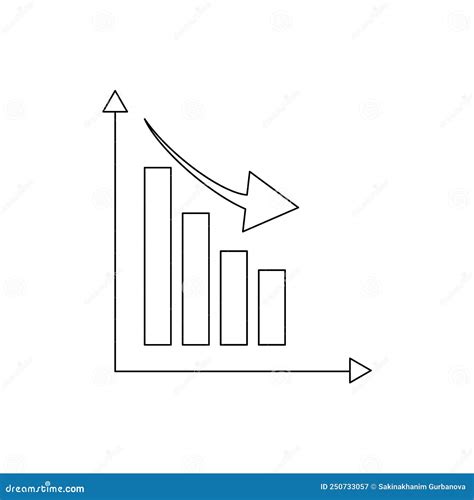 Down Graph Premium Line Icon Simple High Quality Pictogram Stock Illustration Illustration Of