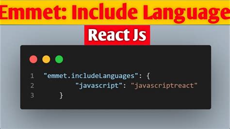 Emmet Include Languages For React Not Working Solution How To Set Emmet For React Youtube