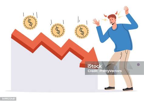 금융 위기 주식 투자 사업 파산 예산 개념을 떨어 뜨립니다 벡터 디자인 그래픽 일러스트레이션 가격에 대한 스톡 벡터 아트 및 기타 이미지 Istock