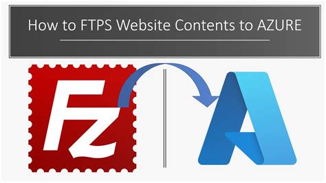 How To Ftps Azure Hosted Websites Using Filezilla Youtube