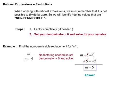Ppt Rational Expressions Restrictions Powerpoint Presentation Free