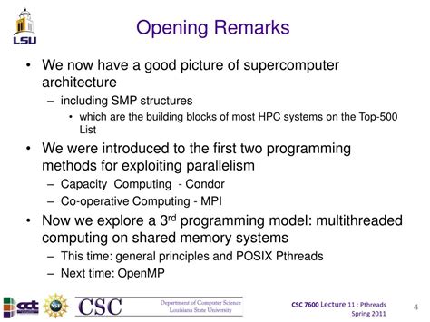 Ppt High Performance Computing Models Methods And Means Pthreads