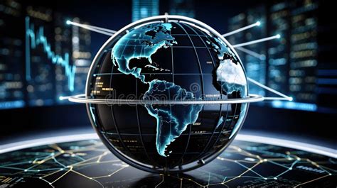 Digital World Map Globe Concept Of Global Connection Network And Data Transfer Technology