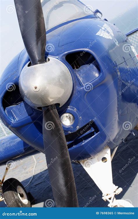 Engine And Propeller Of Plane Stock Image Image Of Blue Silver 7698365