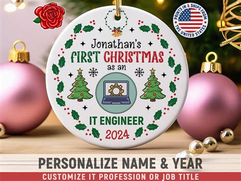 it engineer personalized first christmas ornament software engineer t ceramic ornament