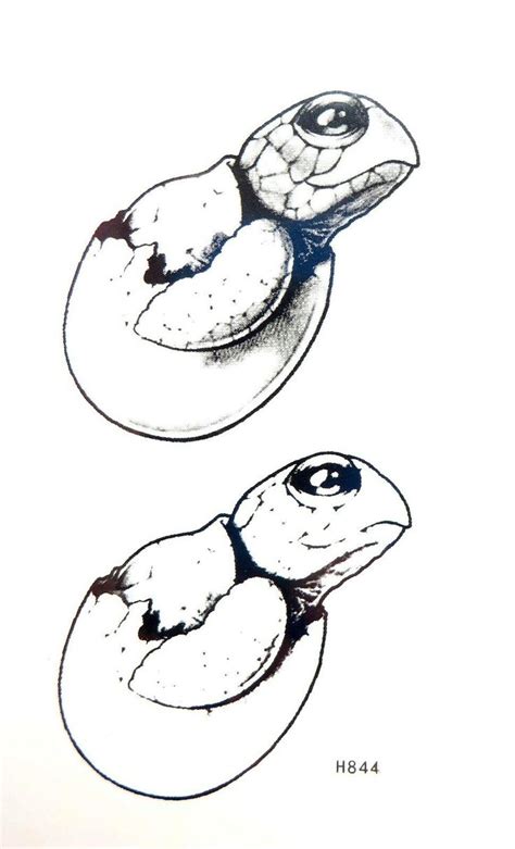 Tattoo Body Art Turtle Hatching Out Of Egg Temporary Tattoo Ebay