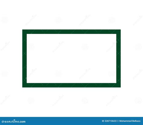 Rectangle Shape Outline Green Stroke Circle Symbol Vector Stock Vector