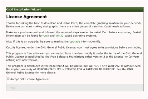 Show Version When Installation Prompts For License Issue Cacti Cacti Github