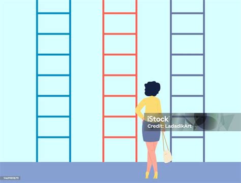 여성은 다양한 생활 방식 중 하나를 선택합니다 생각하는 여자 선택 문제 또는 어려움 플랫 비즈니스 사람 의아해 벡터 개념 개념에 대한 스톡 벡터 아트 및 기타 이미지